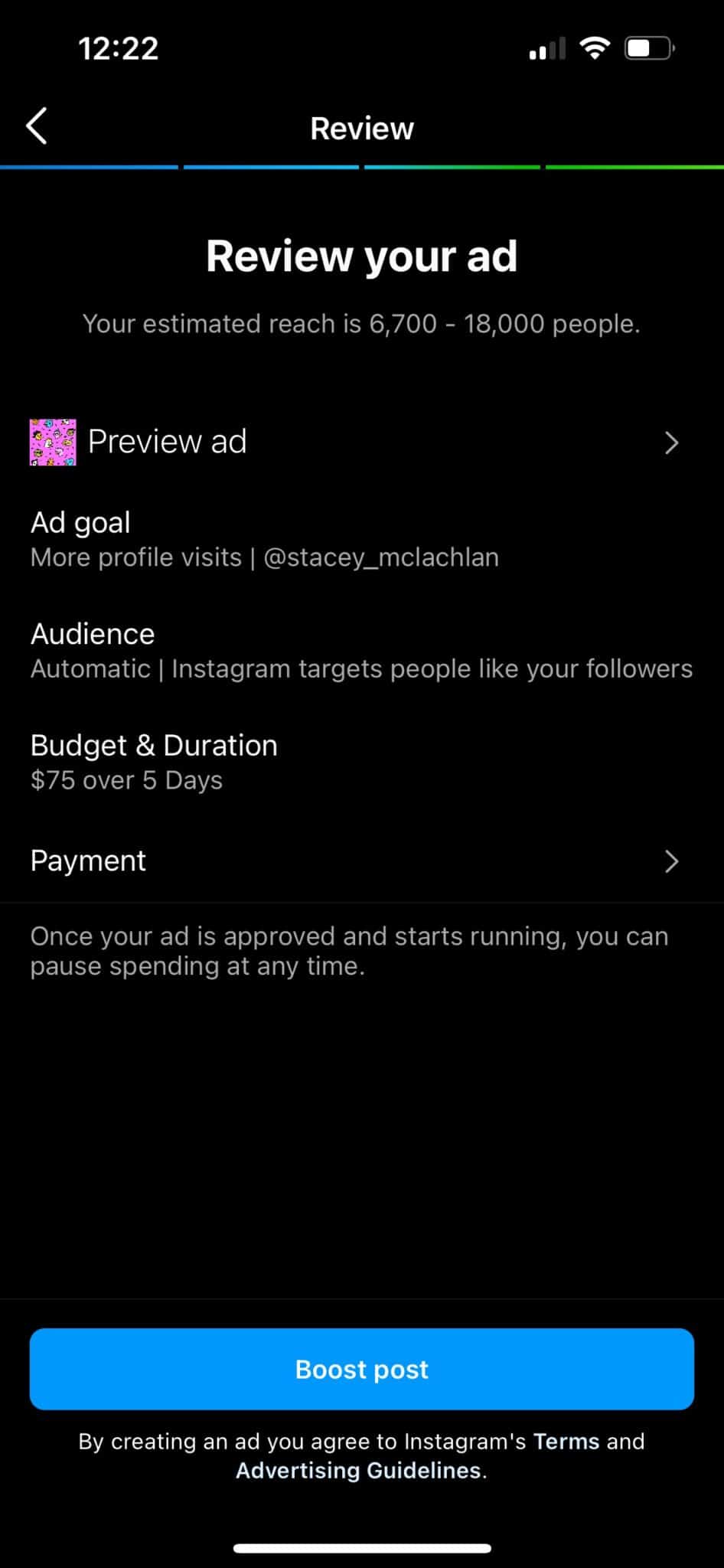 What happens when you spend $100 to promote an Instagram post [Experiment]