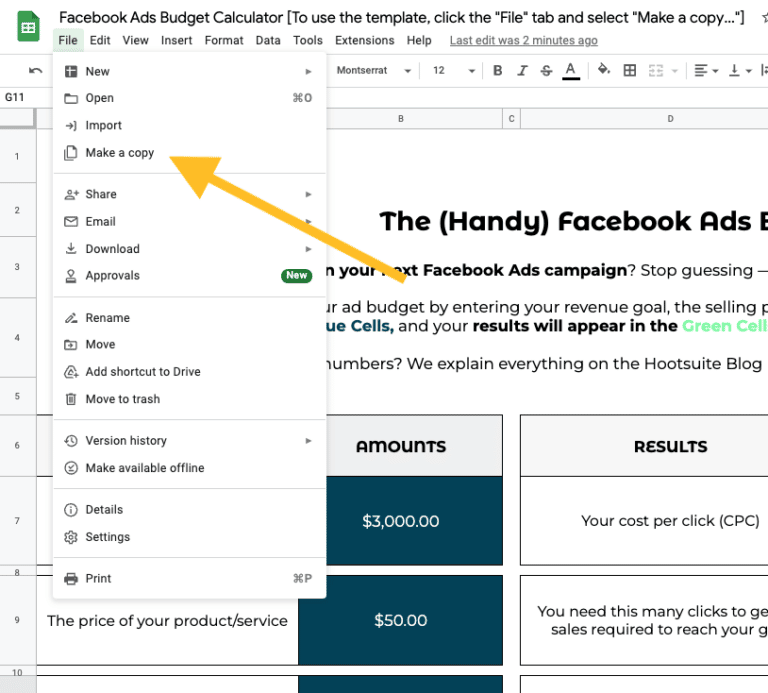 How to calculate and set your Facebook Ad budget [free tool]