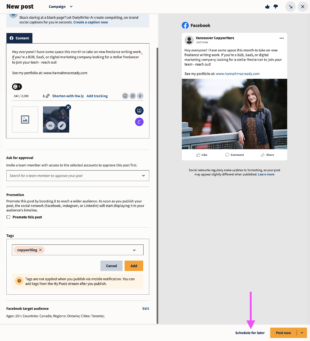 How to schedule a post on Facebook (2 methods)