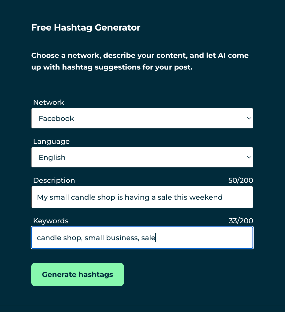 Facebook hashtags for 2024: 120+ fresh ideas + free generator