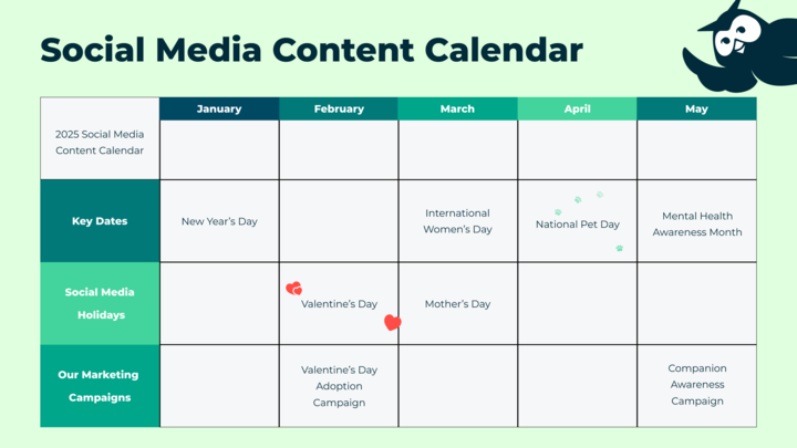 Social media calendar: Free template + our team's real process